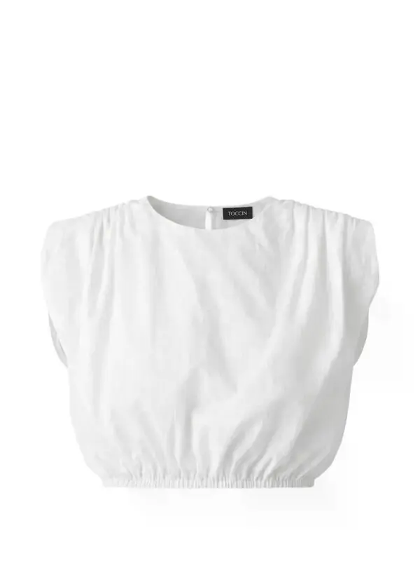 TOCCIN Sirelle Padded Shoulder Top - White