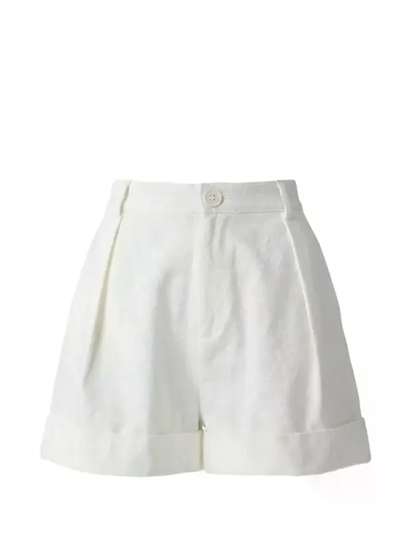 TOCCIN Nara Pleated Cuffed Shorts - White
