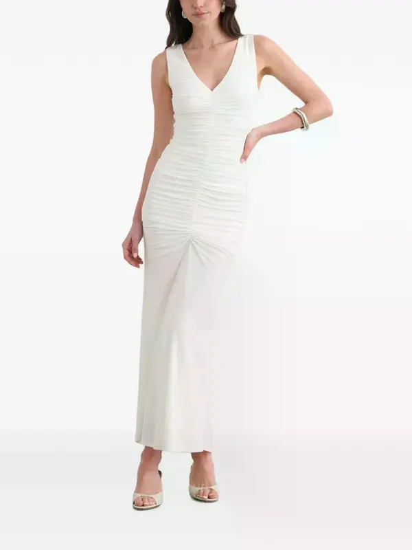 TOCCIN Inez Ruched V-neck Dress