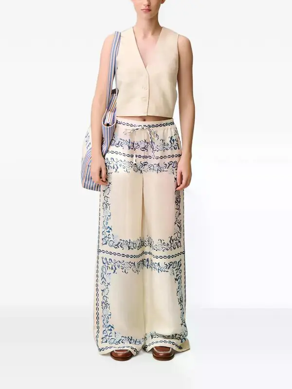 Claudie Pierlot Floral Print Linen Trousers