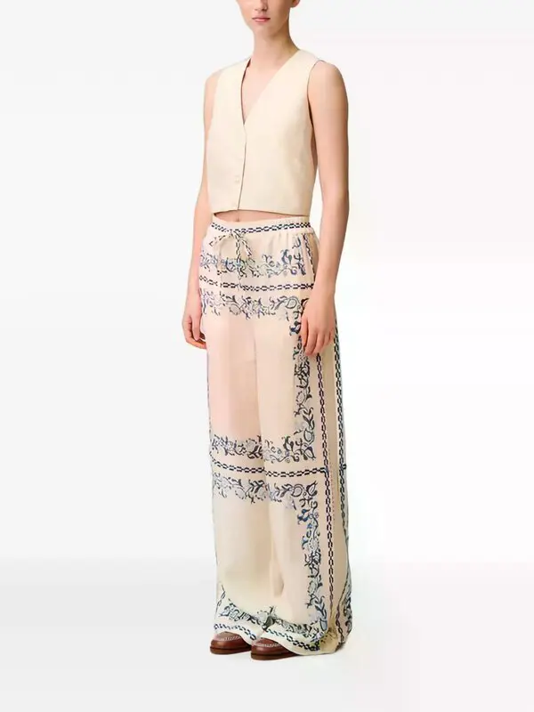 Claudie Pierlot Floral Print Linen Trousers