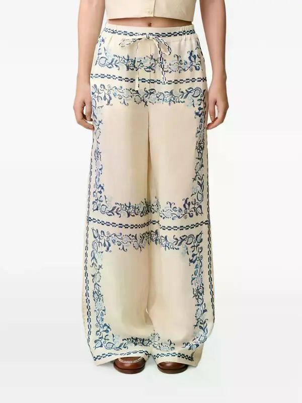Claudie Pierlot Floral Print Linen Trousers