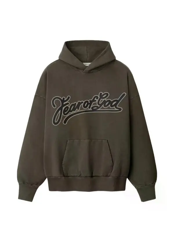 Fear Of God Logo-print Hoodie - Green