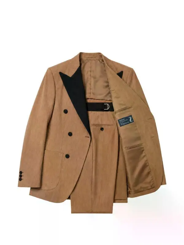FRANZESE COLLECTION Chevron-pattern Double-breasted Suit
