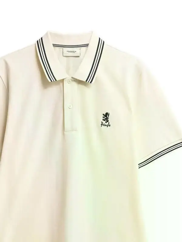 Pringle Of Scotland Tipped Piqué-cotton Polo Shirt - Neutrals