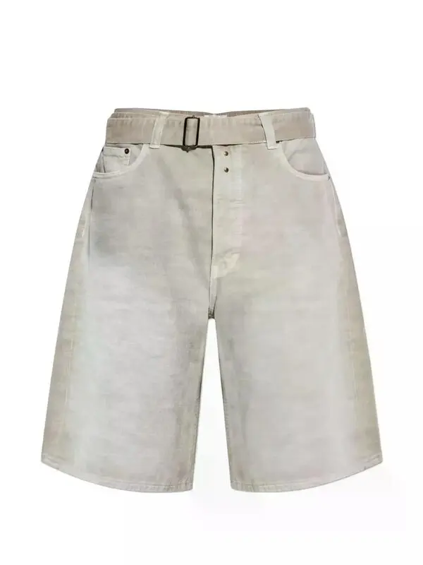 HAIKURE Herren Belted Denim Shorts - Neutrals