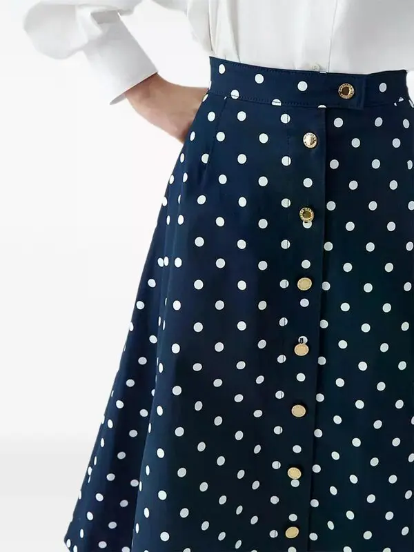 Carolina Herrera Polka-dot Button-front Midi Skirt