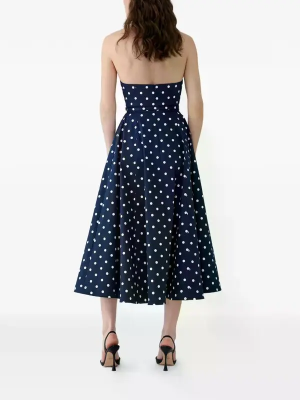 Carolina Herrera Polka-dot Halterneck Midi Dress