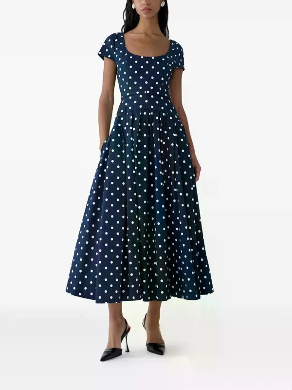 Carolina Herrera Polka-dot Midi Dress