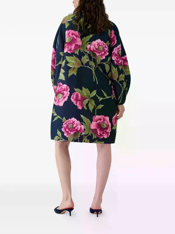 Carolina Herrera Peony Jacquard Cocoon Coat
