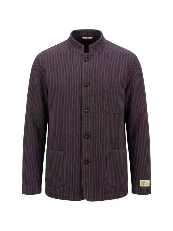 Massimo Alba Stripe-pattern Mandarin-collar Jacket