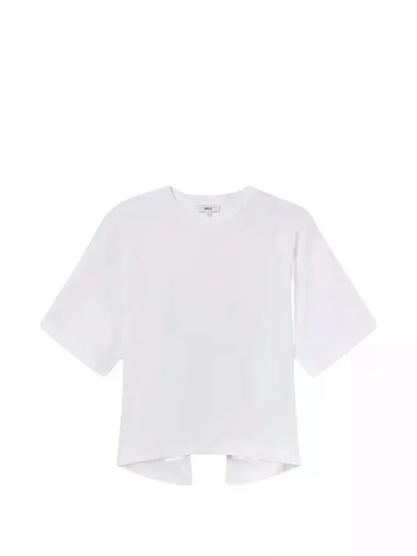 AGOLDE Theo Cut-out Tie-fastening T-shirt - White