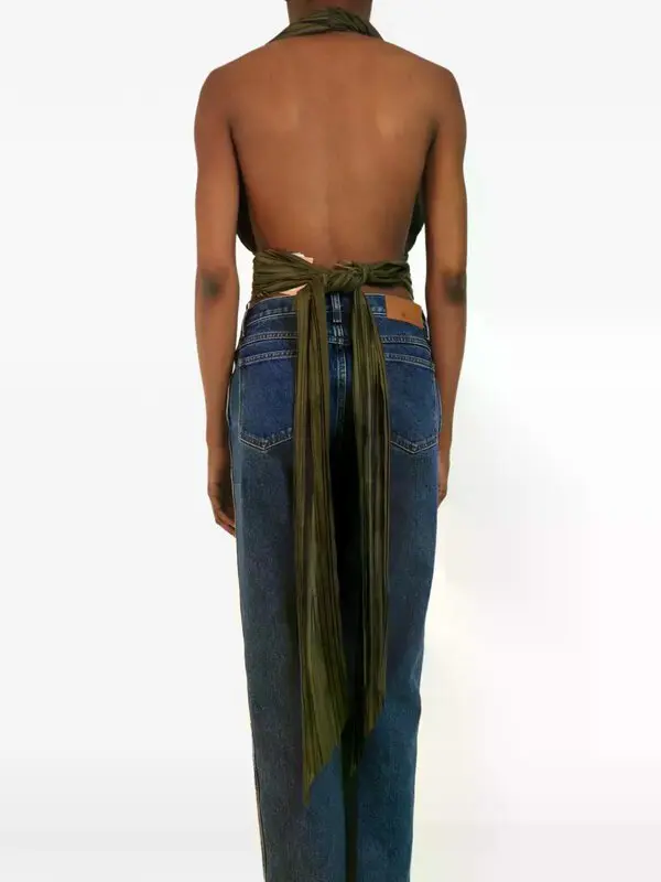 Cult Gaia Pleated Halter Neck Blouse