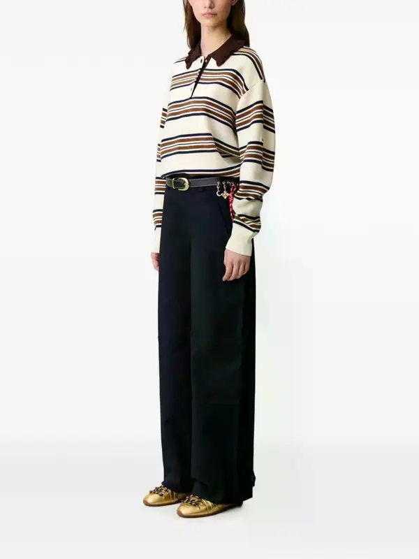 Claudie Pierlot Striped Polo Jumper