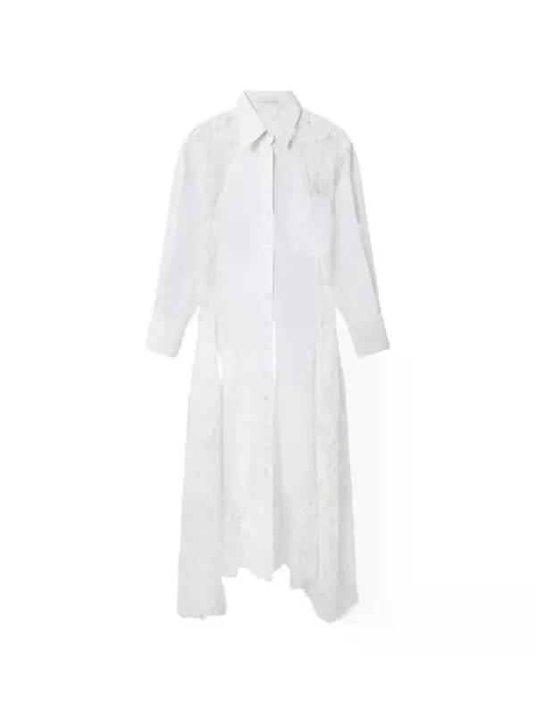 Stella McCartney Lace-panelled Asymmetric Dress - White