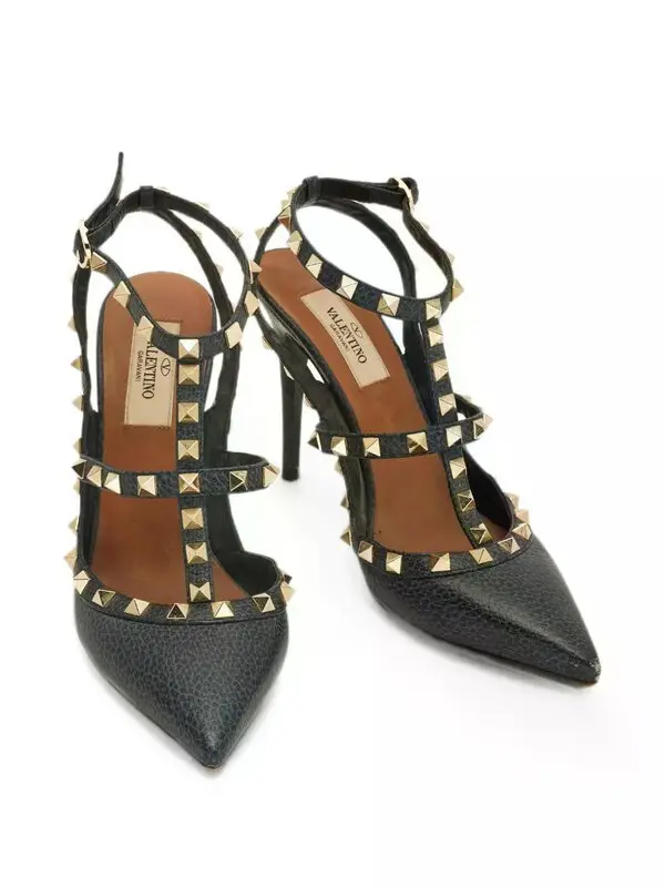 Valentino Garavani Rockstud Caged Leather Pumps - Blue