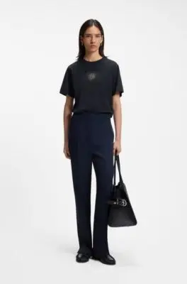 BOSS Regular-fit Cotton T-shirt With Double B Monogram Embroidery