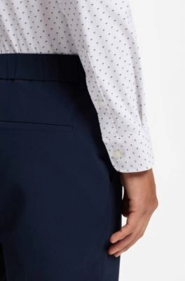 BOSS Slim-fit Performance Shirt In Stretch Jersey - Patterned