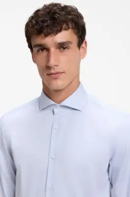 BOSS Slim-fit Cotton Shirt With Spread Collar