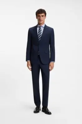 BOSS Slim-fit Cotton Shirt With Spread Collar