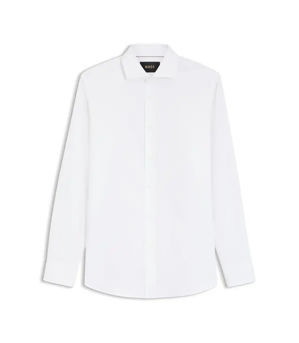 BOSS Regular-fit Shirt In Micro-structured Italian Cotton