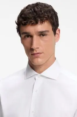 BOSS Regular-fit Shirt In Micro-structured Italian Cotton