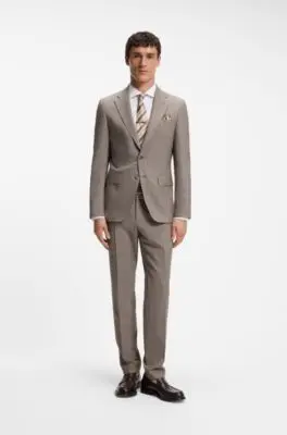 BOSS Regular-fit Shirt In Micro-structured Italian Cotton