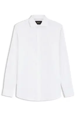 BOSS Regular-fit Shirt In Micro-structured Italian Cotton