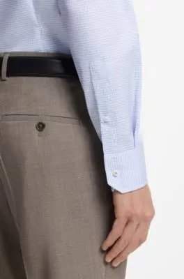 BOSS Slim-fit Shirt In Wrinkle-resistant Gingham-check Cotton