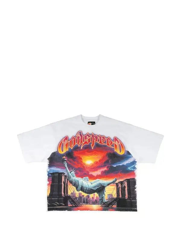 GODSPEED Burnt Bridges Graphic-print T-shirt