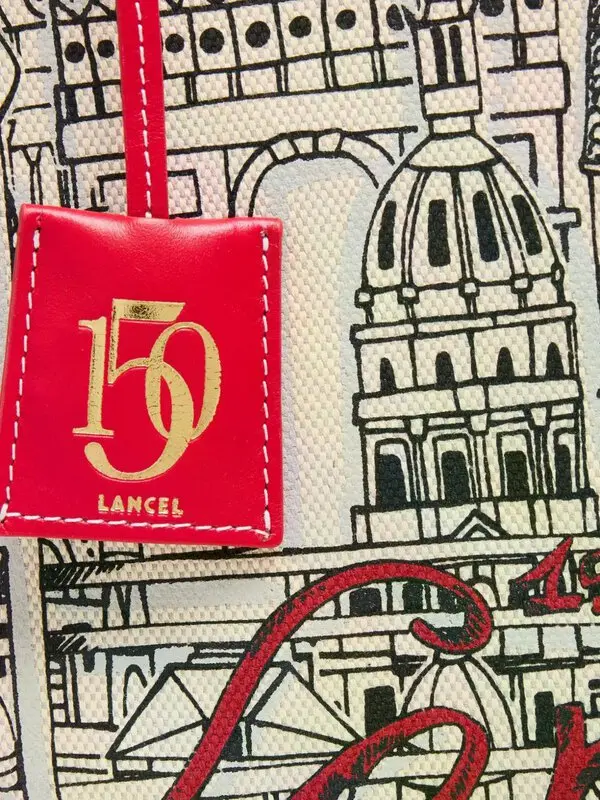 LANCEL Graphic Print Canvas Tote Bag