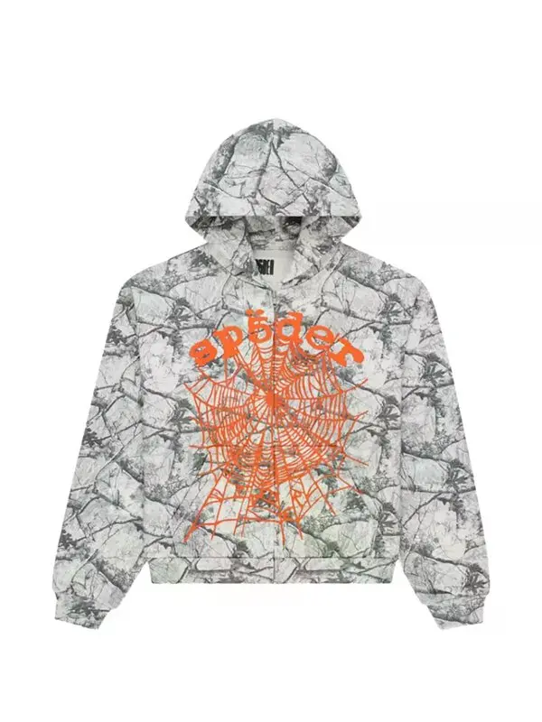 SP5DER Real Tree Og Web V2 Full-zip Hoodie - White