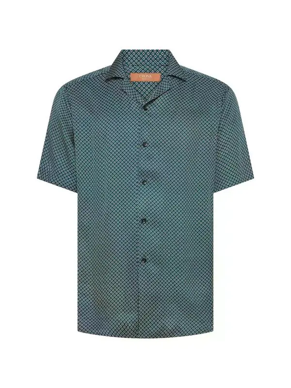CRUNA Havana Geometric-print Shirt - Blue