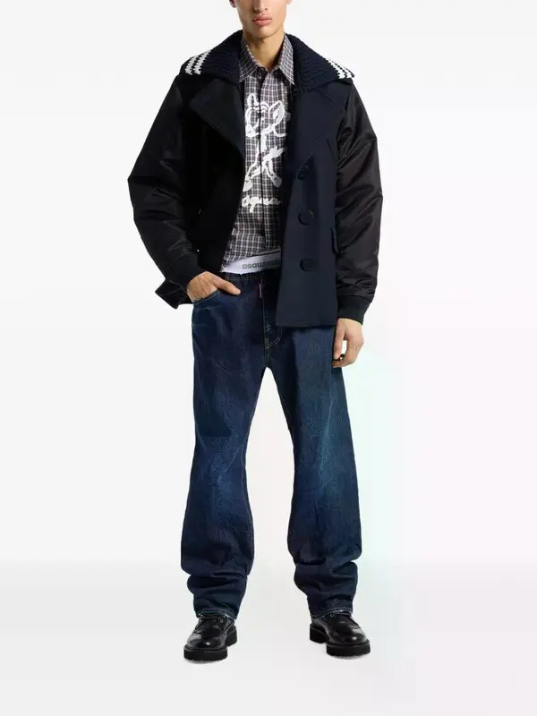 Dsquared2 Hybrid Double-breasted Coat - Blue
