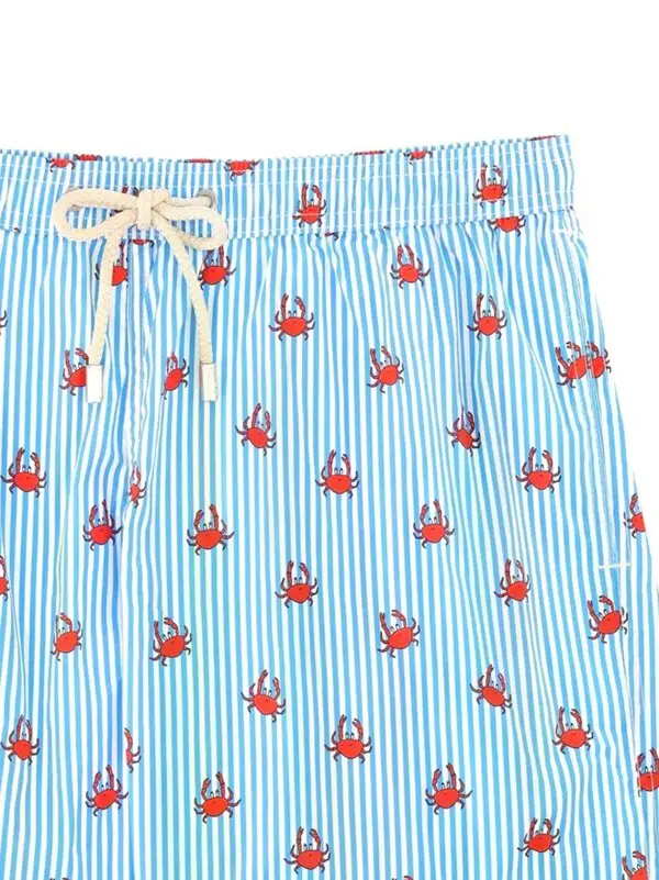 MC2 SAINT BARTH Striped Swim Shorts With Crab Print
