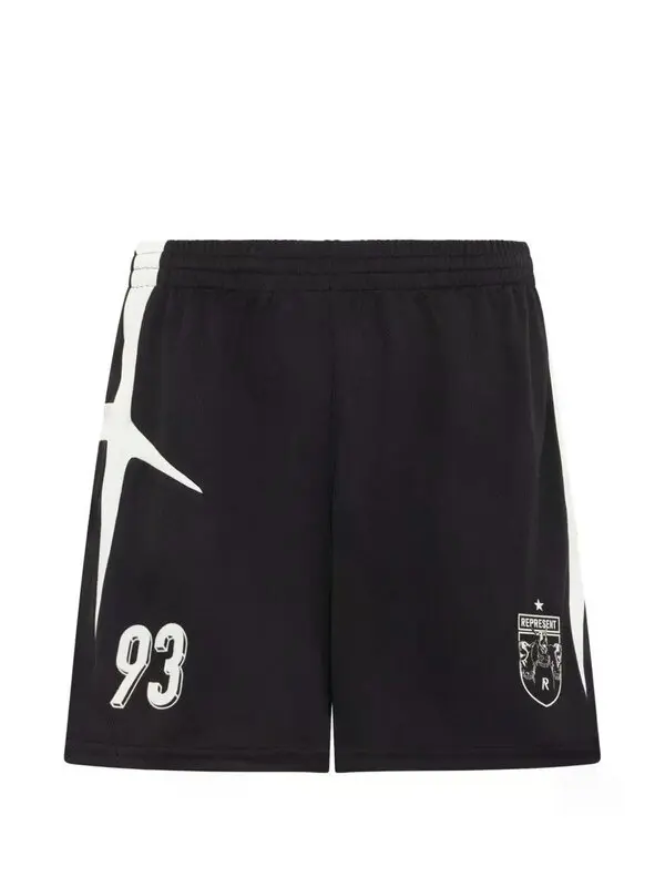 REPRESENT Star Football Panelled Shorts - Black