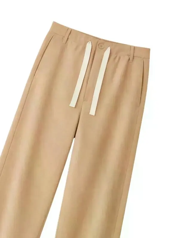 SANDERLAK Santa Monica Drawstring-waist Wide-leg Trousers