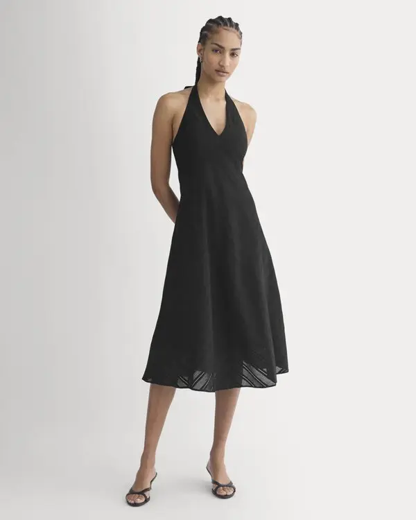 Everlane Textured Halter Midi Dress - Black