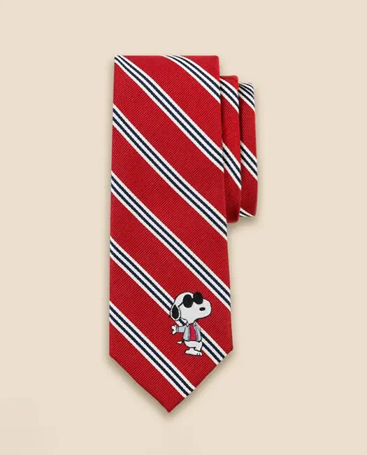 Brooks Brothers X Peanuts Silk Mini Rep Stripe Tie - Red