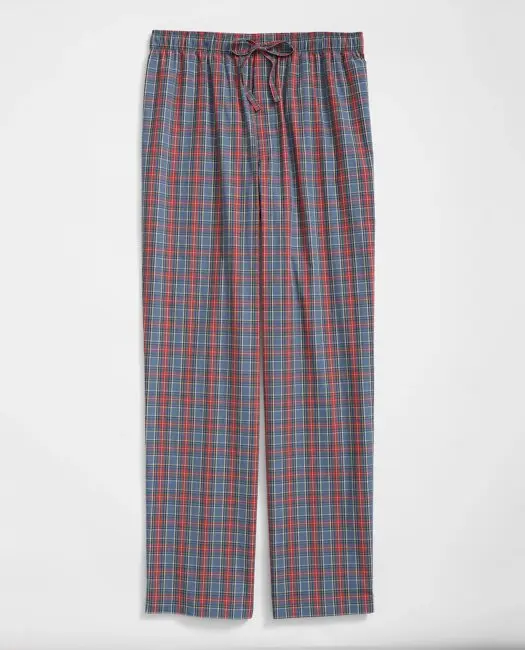 Brooks Brothers Cotton Broadcloth Tartan Lounge Pants - Blue