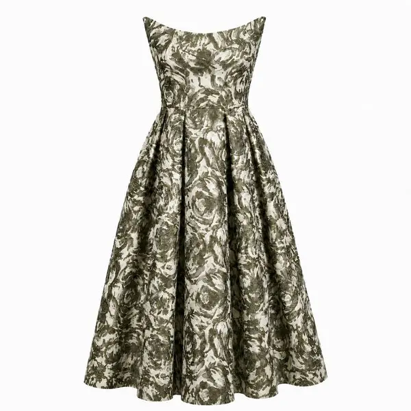SARVIN Tala Corset Midi Dress - Yellow