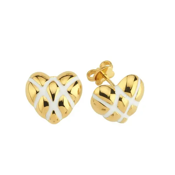 Mishka Heart Stud Earrings