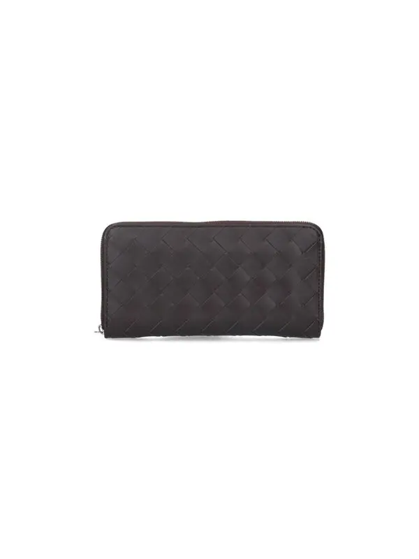 Bottega Veneta Zip Wallet "intrecciato - Brown