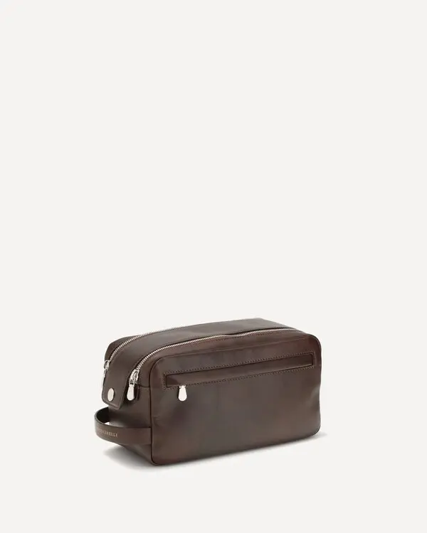 Brunello Cucinelli Leather Beauty Case - Brown