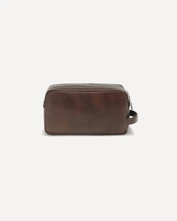Brunello Cucinelli Leather Beauty Case - Brown