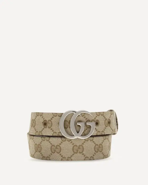 Gucci Gg Marmont Belt In Gg Fabric - Beige