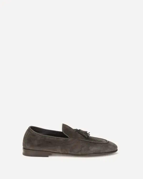 Brunello Cucinelli Soft Tassel Loafers In Suede Leather