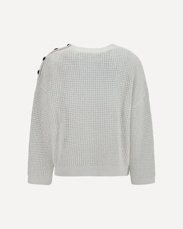 Brunello Cucinelli Openwork Weater With Houlder Button