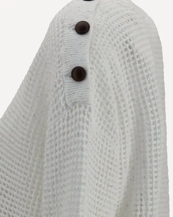Brunello Cucinelli Openwork Weater With Houlder Button
