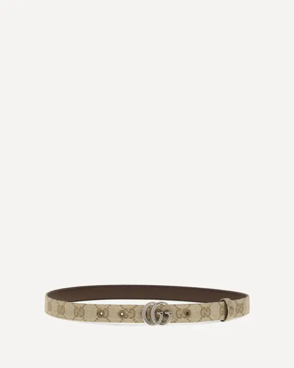 Gucci Slim Gg Marmont Belt With Double G Buckle